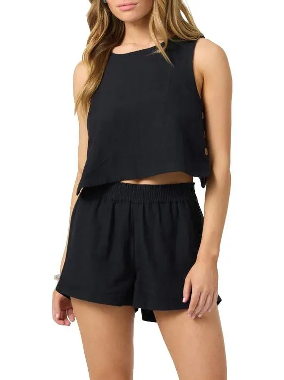 O'Neill Sanders Side Button Crop Tank - Black