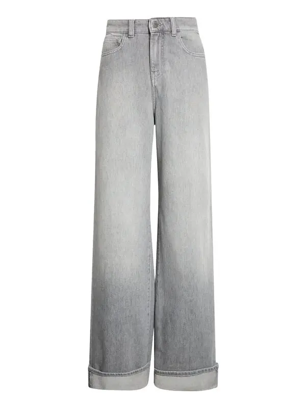 Emporio Armani Wide Leg Denim Pants - Grey