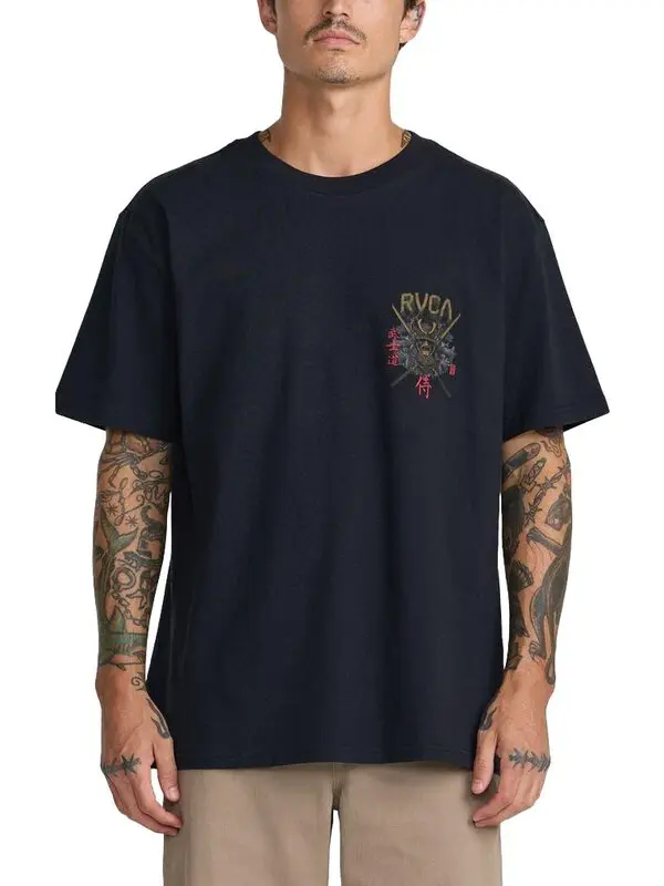 Rvca Bushido Anp Cotton Graphic T-shirt - Black