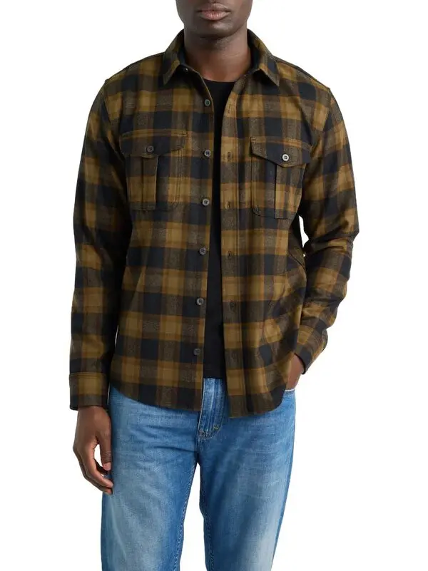 Pendleton Scout Wool Shirt - Olive/black Check