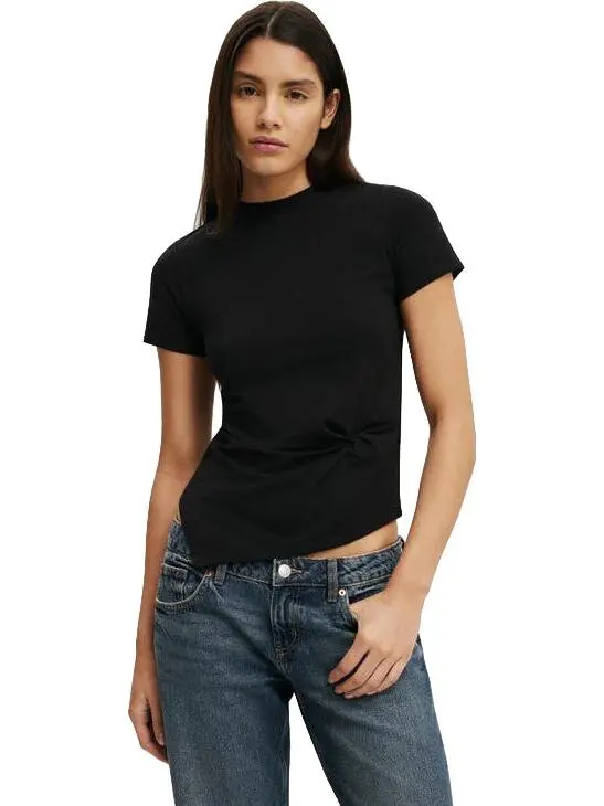 COTTON ON Twist Short Sleeve Tee - Black