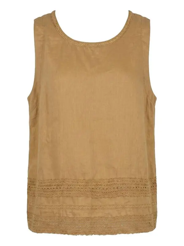 MODENAIRE Sleeveless Linen Top - Orange