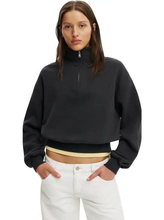 COTTON ON Quarter Zip Sweatshirt - Shadowstone