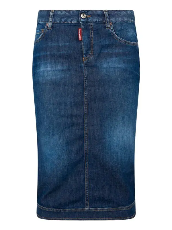 Dsquared2 Medium Perfecto Kick Jean Skirt - Blue