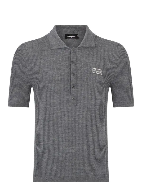 Dsquared2 Basic Knit Polo - Grey