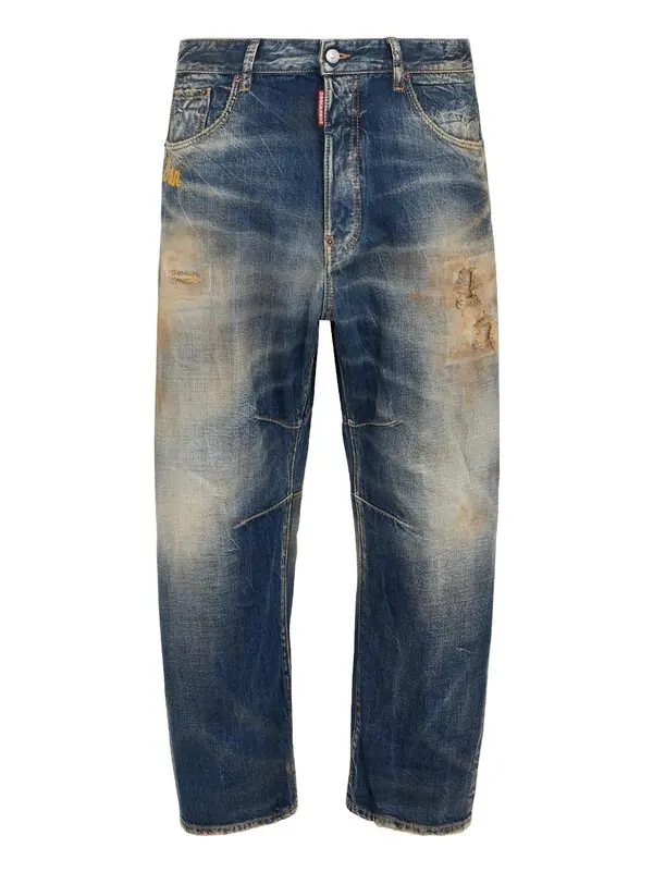 Dsquared2 Dark Sandy Burnt Embellished Jeans - Blue