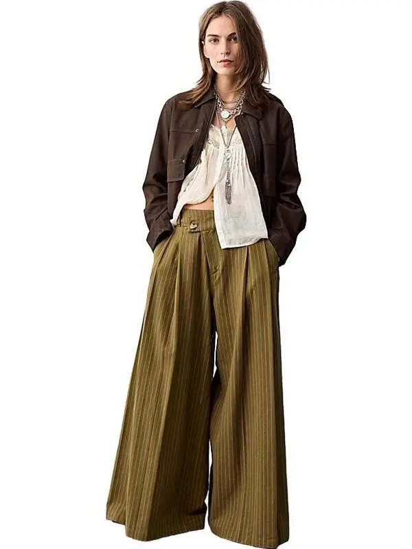Free People We The Free Porter Trousers - Army Combo