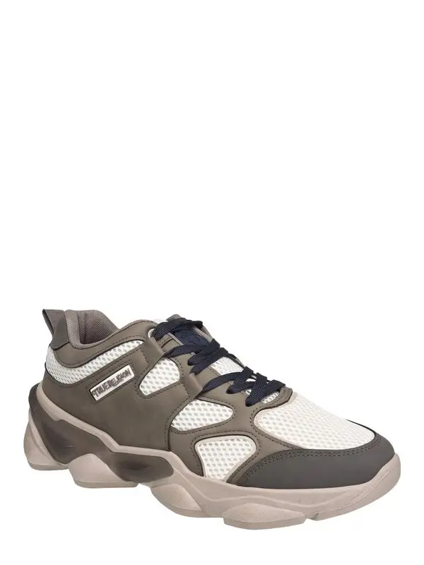 True Religion Chunky Paneled Lace-up Sneakers - Grey