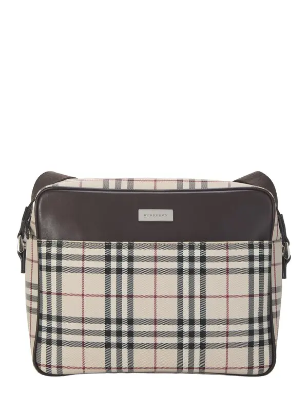 Burberry Check Nylon And Leather Crossbody Bag - Brown