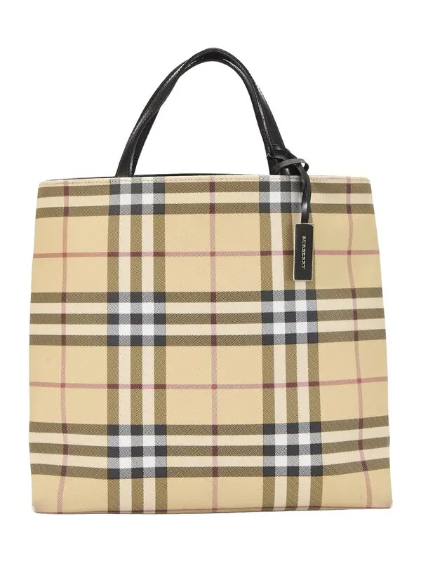 Burberry House Check Shopping Handbag - Black