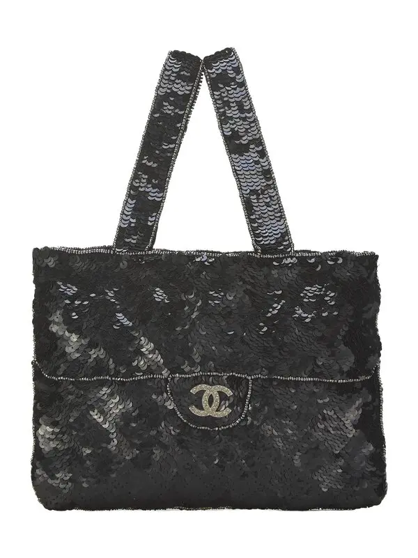 Chanel Sequin Evening Bag - Black