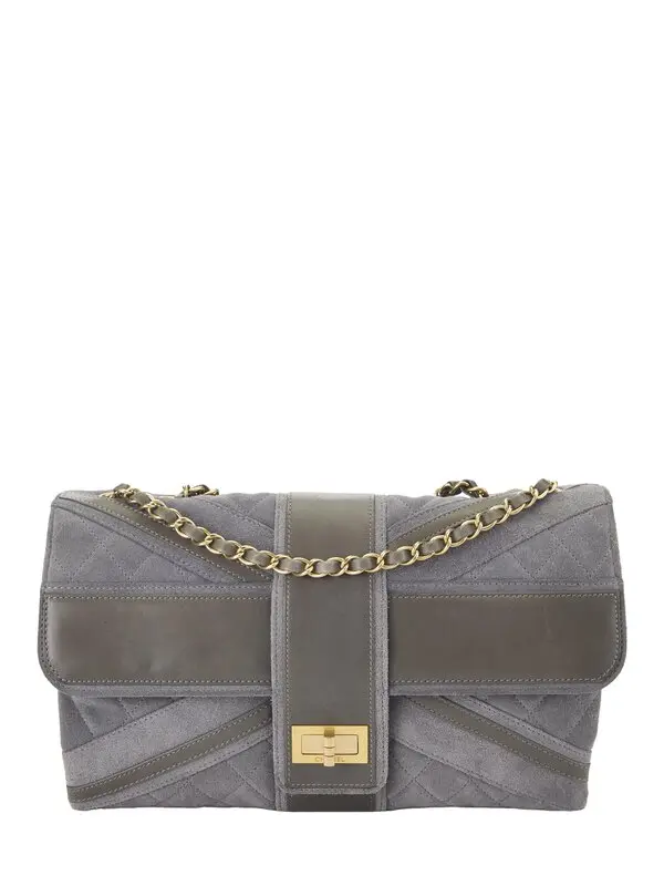 Chanel Suede Union Jack Reissue Flap Bag - Grey