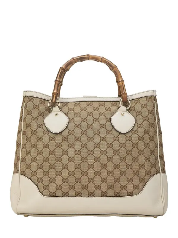 Gucci Original Gg Canvas Bamboo Shopper Tote - Beige