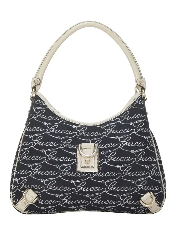 Gucci Abbey Hobo Gg Canvas Bag - Navy