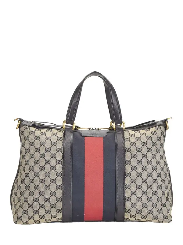 Gucci Rania Gg Canvas Tote Bag - Navy