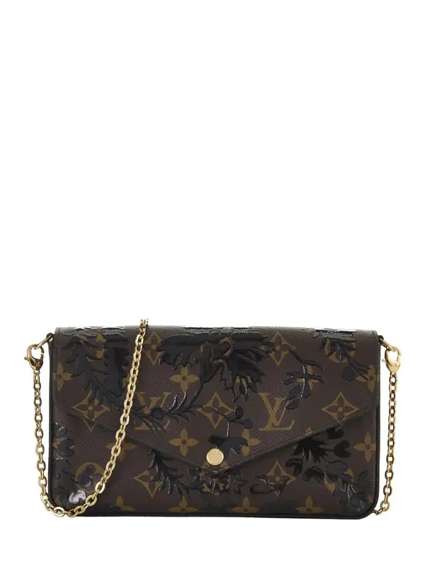 LOUIS VUITTON Monogram Blossom Pochette Félicie Chain Wallet - Black