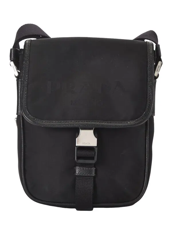 Prada Buckle Messenger Bag - Black