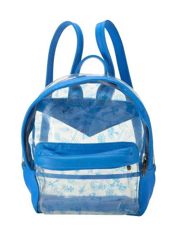 Chrome Hearts Clear Vinyl Backpack With Leather Trim - Blue