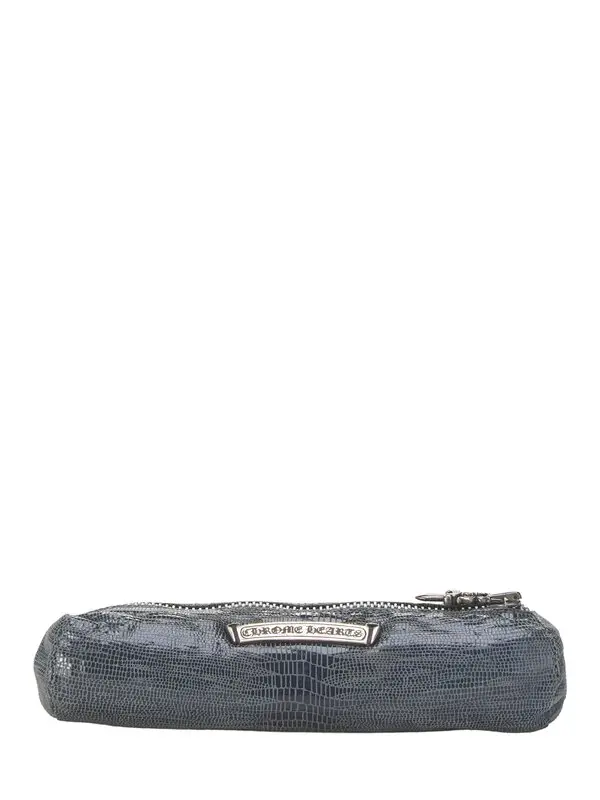 Chrome Hearts Embossed Leather Zip Pouch - Blue