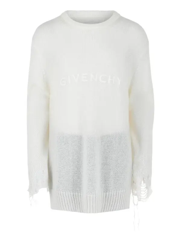 Givenchy Distressed Knit Sweater - White