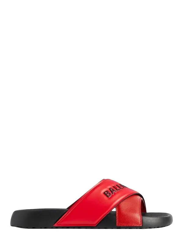 Balenciaga Sporty Pool Slide Sandal - Black/red