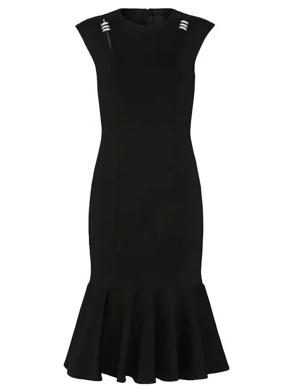 Givenchy Crystal Detail Fit And Flare Dress - Black