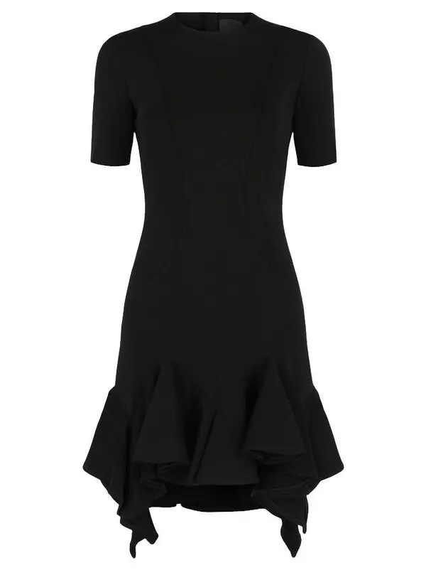 Givenchy Ruffled Hem Panelled Dress - Black