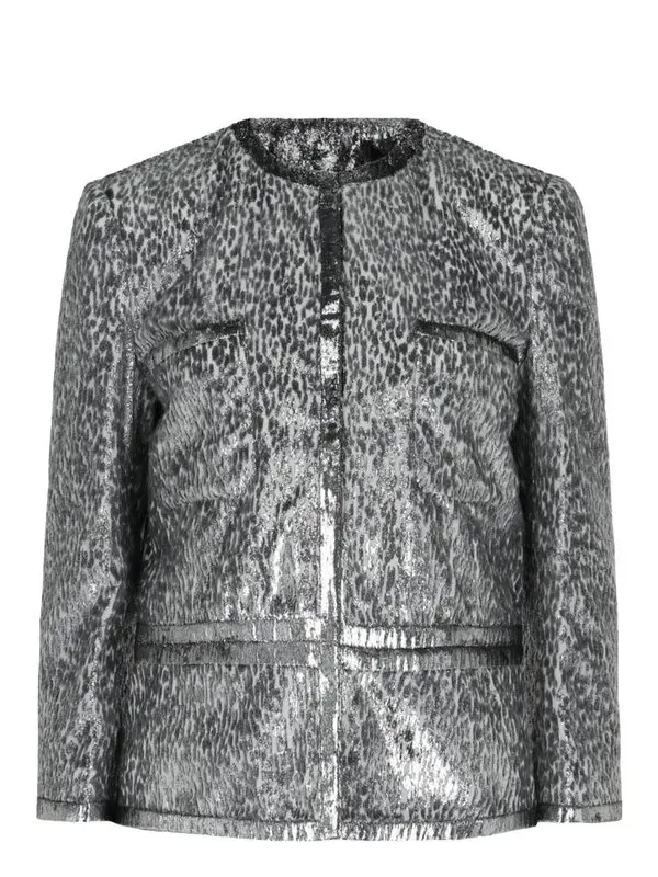 Givenchy Single-breasted Animal Print Jacket - Silver
