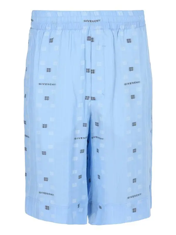 Givenchy 4g Logo Print Shorts - Navy Light Blue