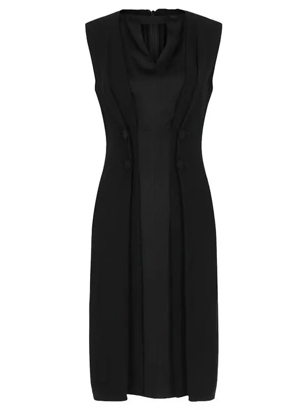 Givenchy Sleeveless Double-breasted Midi Coat Dress - Black