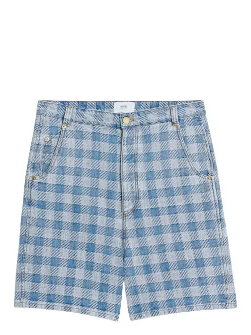 AMI Paris Alex Fit Denim Shorts - Blue