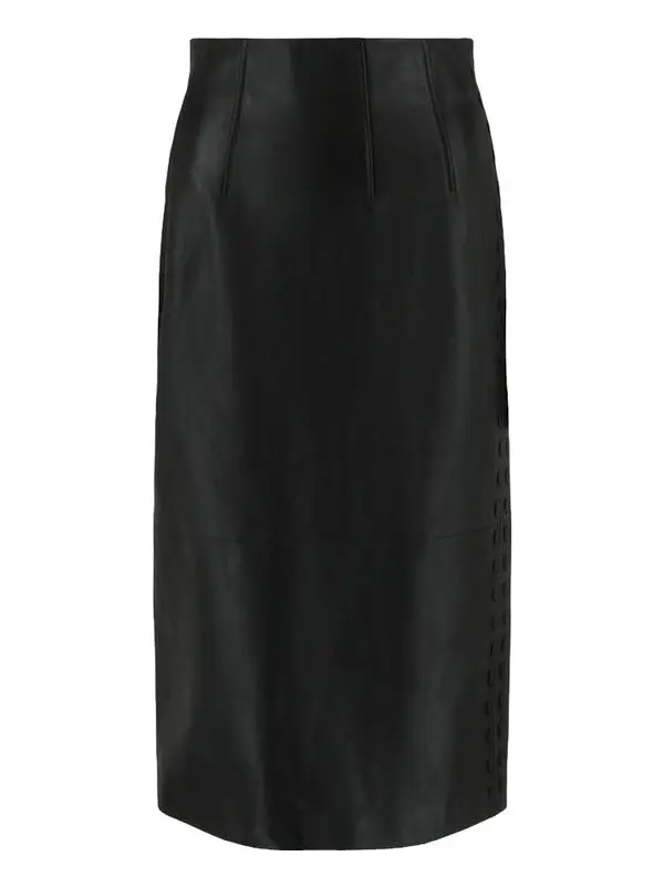Alexander McQueen Leather Pencil Skirt - Black