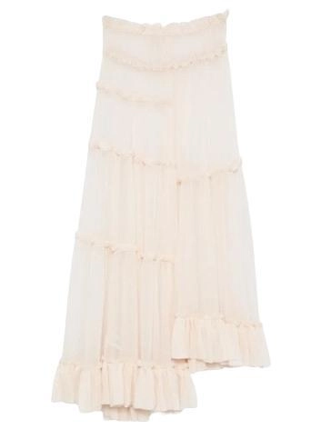 Dries Van Noten Washed Mousseline Silk Dress - Ecru