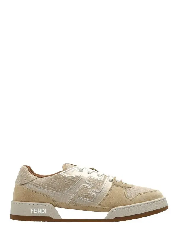Fendi Match Jacquard Low Top Sneakers - Beige