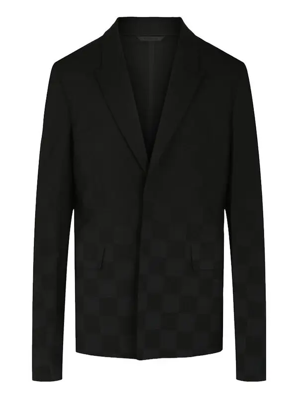 Givenchy Slim Fit Micro Windowpane Check Blazer - Black