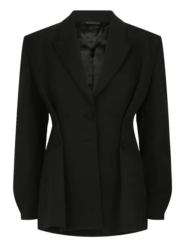 Givenchy Structured Tricotine Wool Jacket With Satin Collar - Black