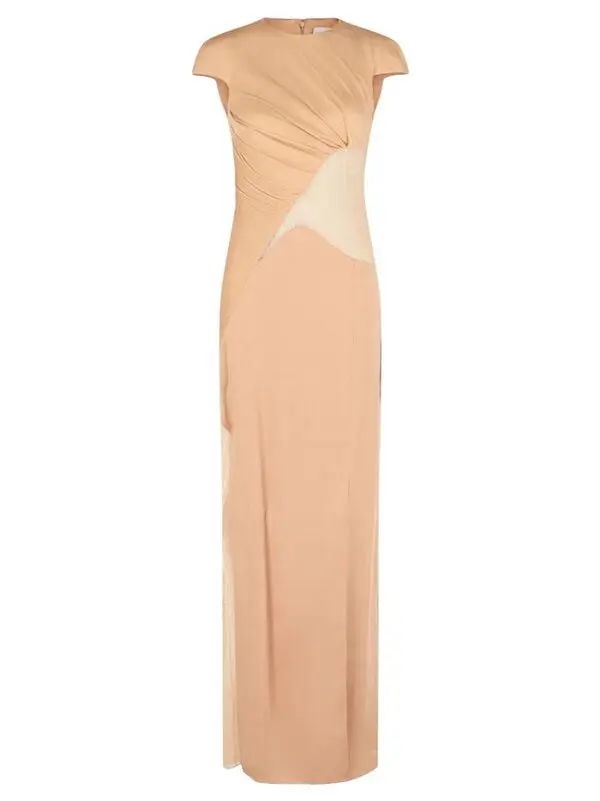 Givenchy Evening Dress With 4g Lace Accents - Tan