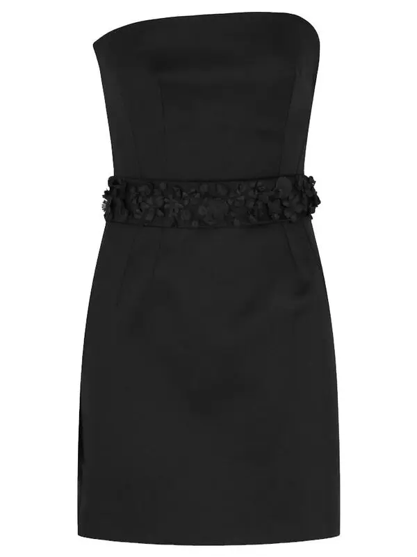 Givenchy Bustier Dress In Satin With Two Removable Belts - Black