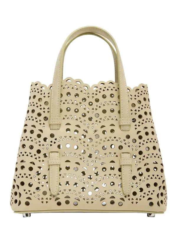 Alaïa Mina 20 Amande Suede Tote Bag - Green