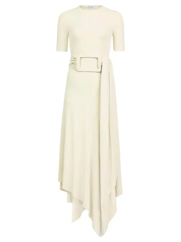 Alaïa Belted Midi Dress - White
