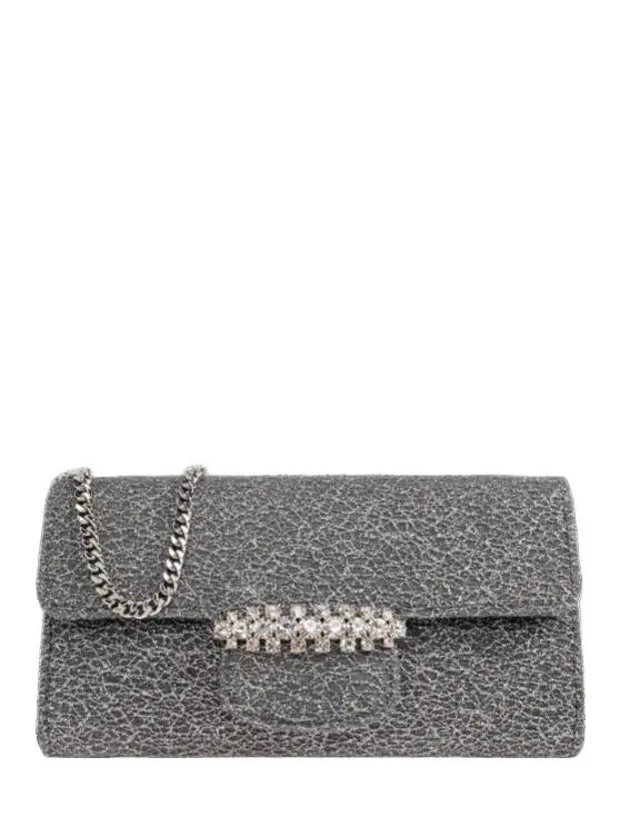 JIMMY CHOO Flap Shoulder Bag With Chain Detail - Gray
