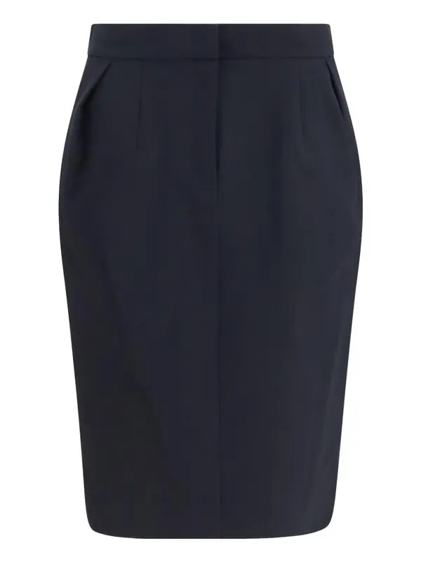 Magda Butrym High Waist Pleated Midi Skirt - Black