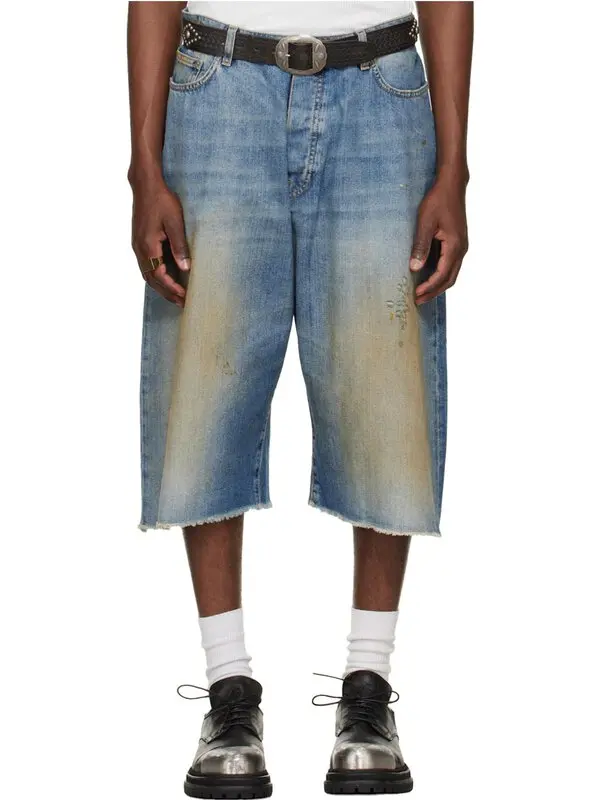 424 FAIRFAX Big Daddy Denim Shorts - Blue