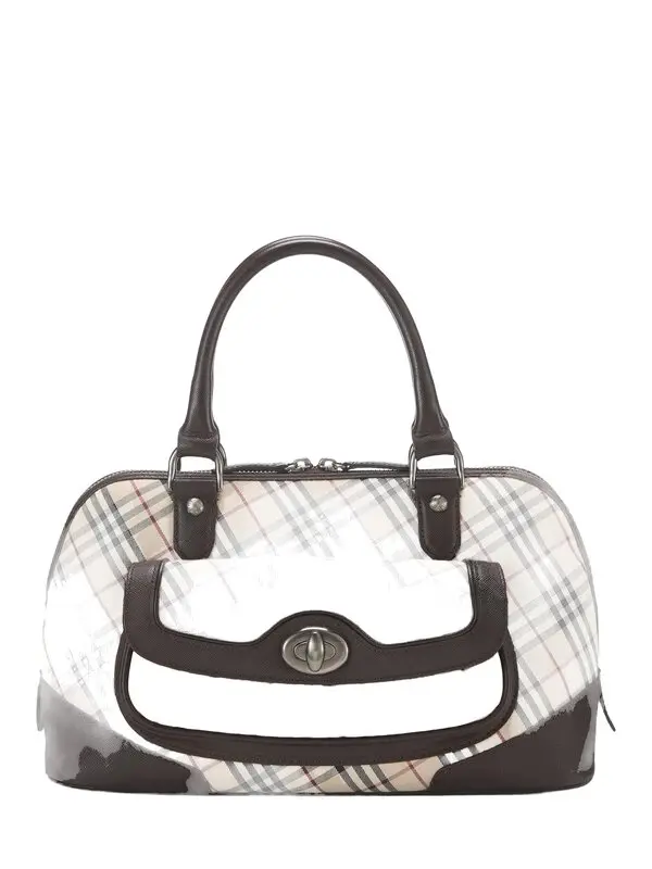 Burberry Jacquard Check Turnlock Dome Handbag - Beige