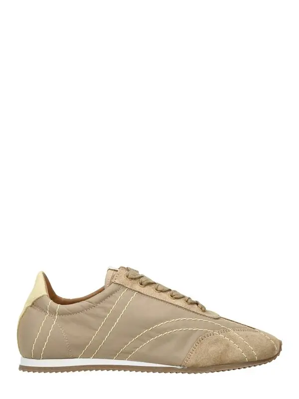 TOTEME Suede And Nylon Lace-up Sneakers - Beige