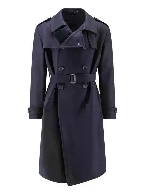 Tagliatore Double-breasted Belted Trench Coat - Blue