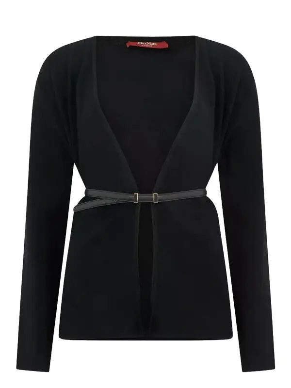 Max Mara Belted Open-front Cardigan - Black