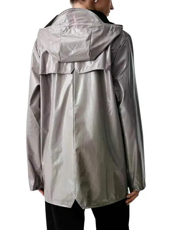 Rains Hooded Gloss-effect Raincoat - Grey