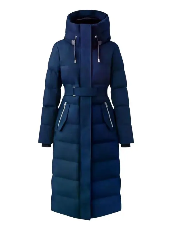 Mackage Quilted Belted Coat - Blue
