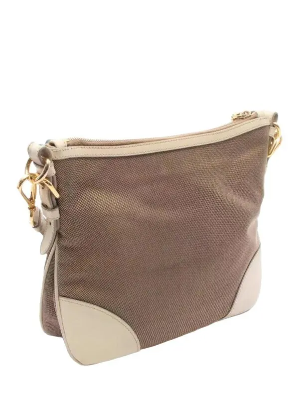 Prada 2000s Logo Jacquard Shoulder Bag - Brown